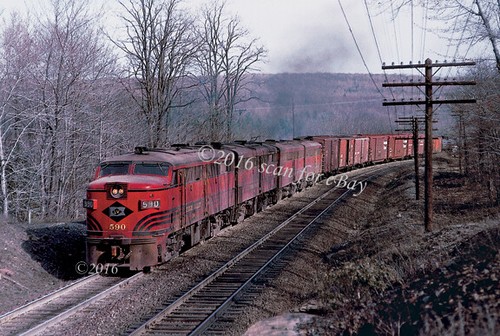 Lehigh Valley Railroad Postcard - ALCO FA2 #590 w/ train JM-1 | eBay