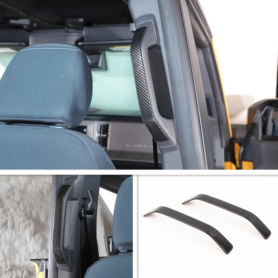 For 2021-2023 Ford Bronco 4Door Carbon Fiber B Pillar Grab Handles ...