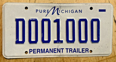 COOL NUMBER PERM TRAILER PRM TRL LICENSE PLATE " D 001000 " | eBay