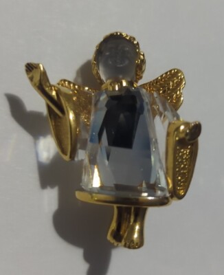 Swarovski Crystal Angel Pin Brooch Swan Signed | eBay