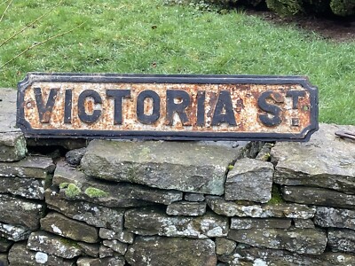 Cast Iron Victorian Street Sign …………. “ Victoria St” | eBay UK