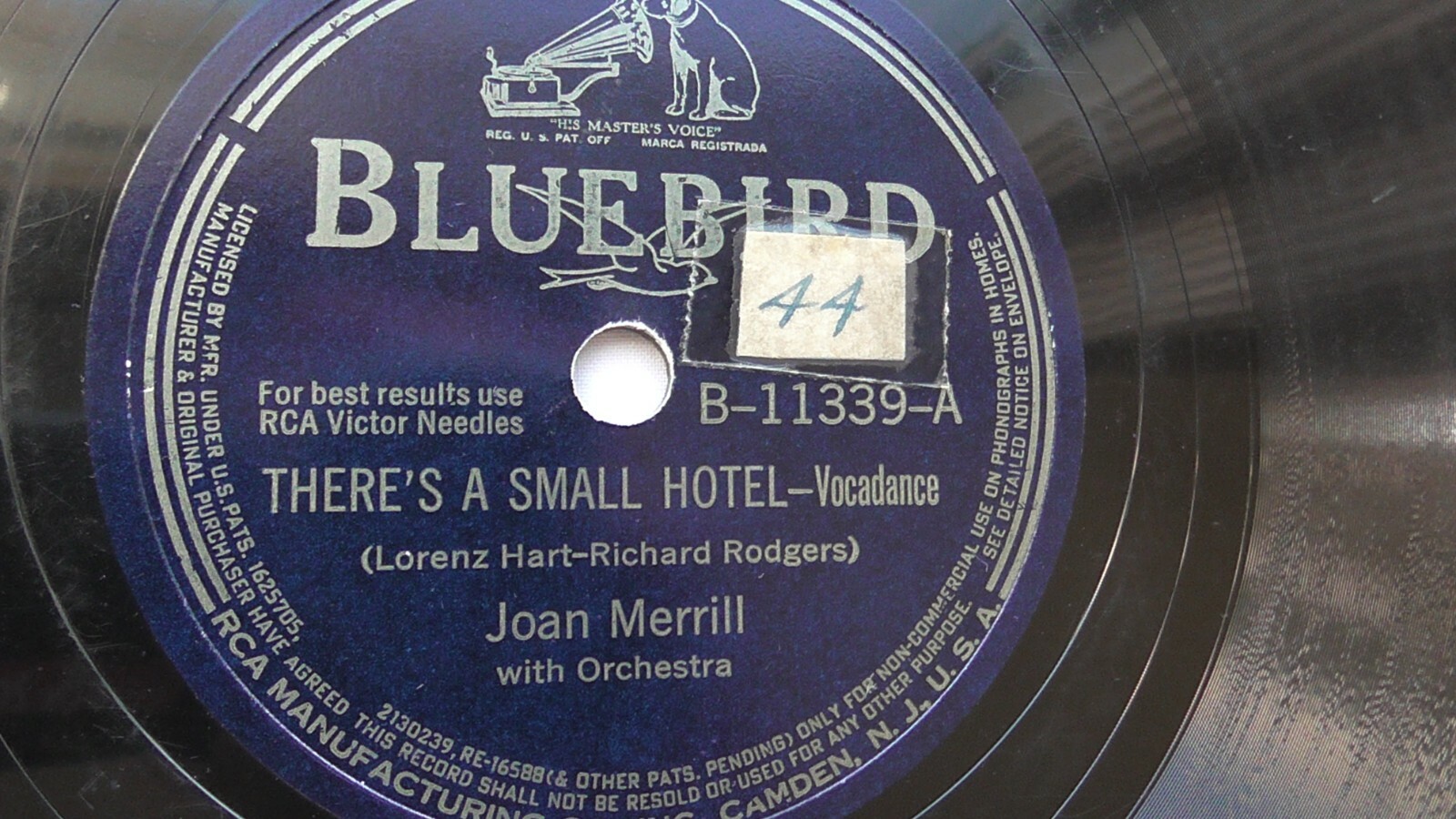 Joan Merrill 78rpm Single 10-inch Bluebird Records #B-11339 There's A ...