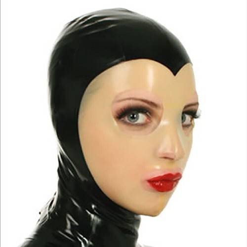 Latex Mask with Transparent Clear Face Rubber Headwear Hood for Patry ...