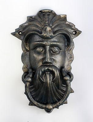 9937833 Cast Iron Door Knocker Grotesque Mask Rustic 25x17cm | eBay