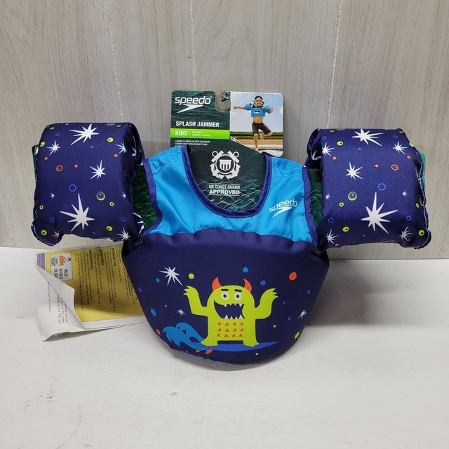 Speedo Splash Jammer Life Jacket Vest For Kids Monster Space 30-50 lbs ...