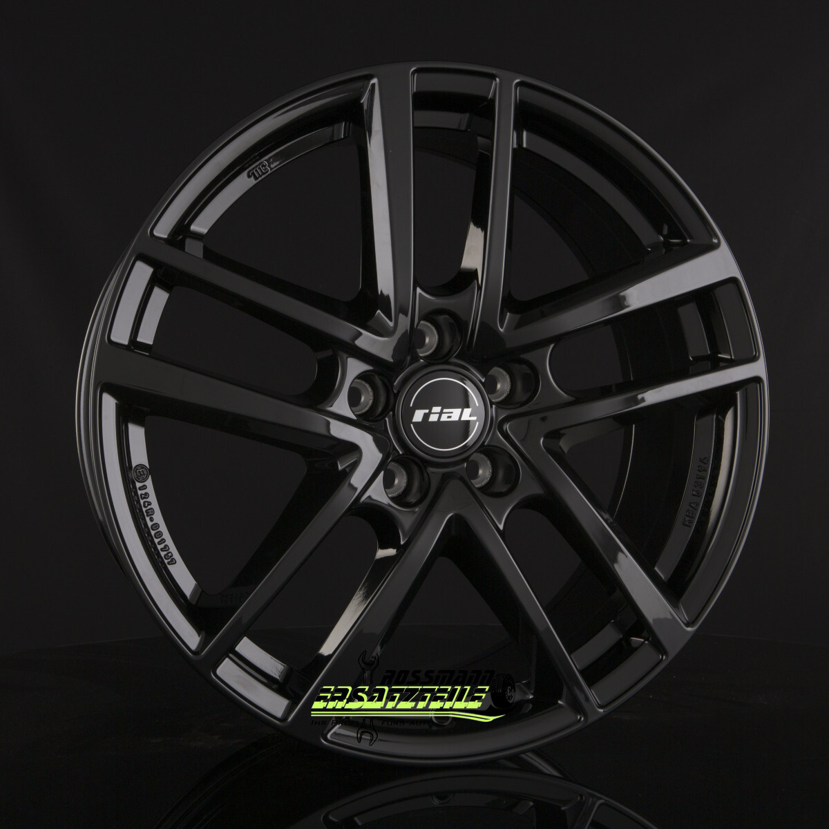 4x Rial Astorga diamant-schwarz 6x15 ET37 - LK5/100 ML57.1 Felge Alu ...