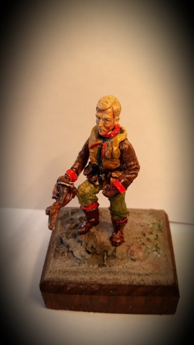 Model soldier 54mm hand painted WW2 pilot miniature vintage | eBay