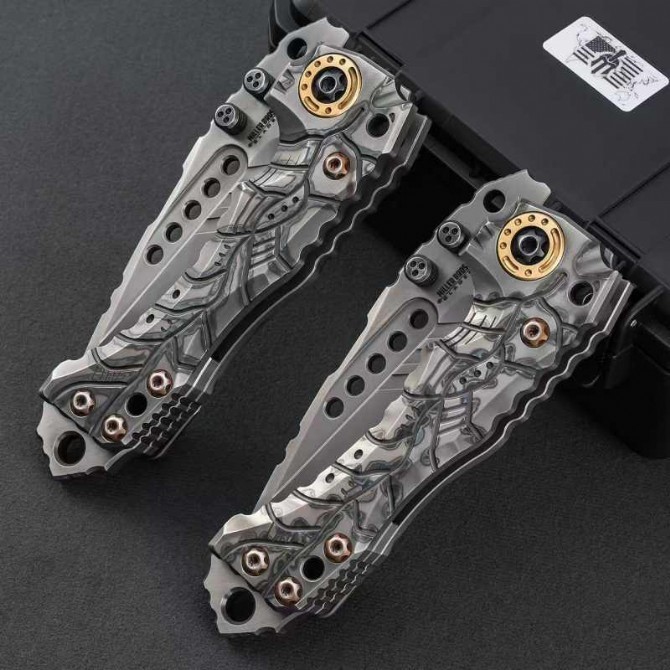 10" New CNC Large Z-Wear Steel Blade Titanium Handle Camping Folding ...