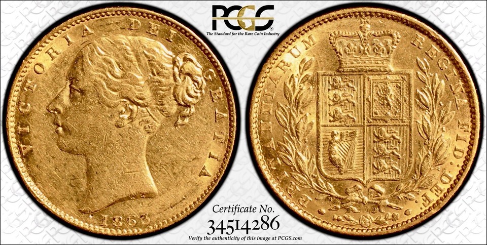 1863 ROMAN I VICTORIA SHIELD SOVEREIGN EXTREMELY RARE HIGH GRADE | eBay UK