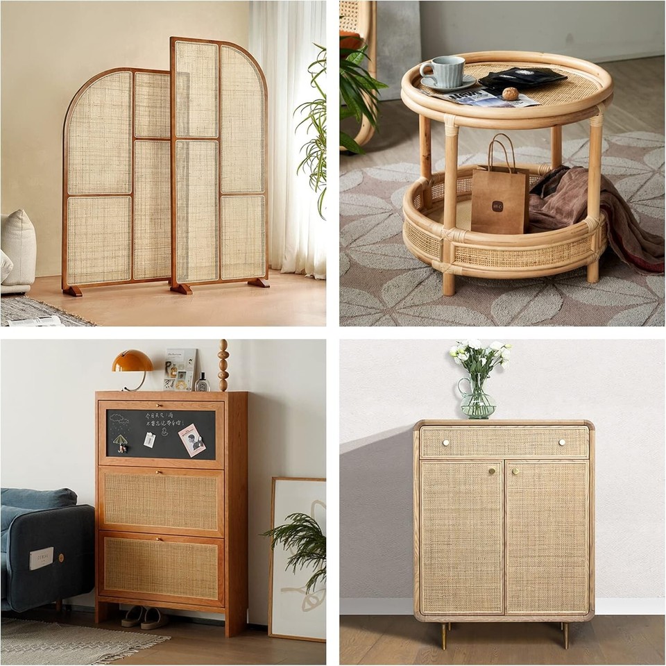 24" Width, 5ft Natural Square Cane Webbing Caning Roll Projects Woven ...