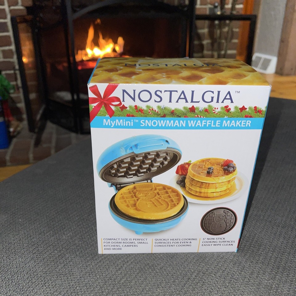 Nostalgia My Mini Snowman Waffle Maker Blue | eBay