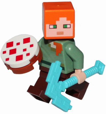 Lego Minecraft Alex minifigure with cake & axe NEW!!! | eBay UK
