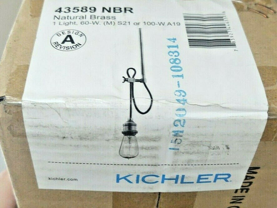 Kichler Lighting Rumer One Light Mini Pendant Natural Brass 60 W 43589 ...