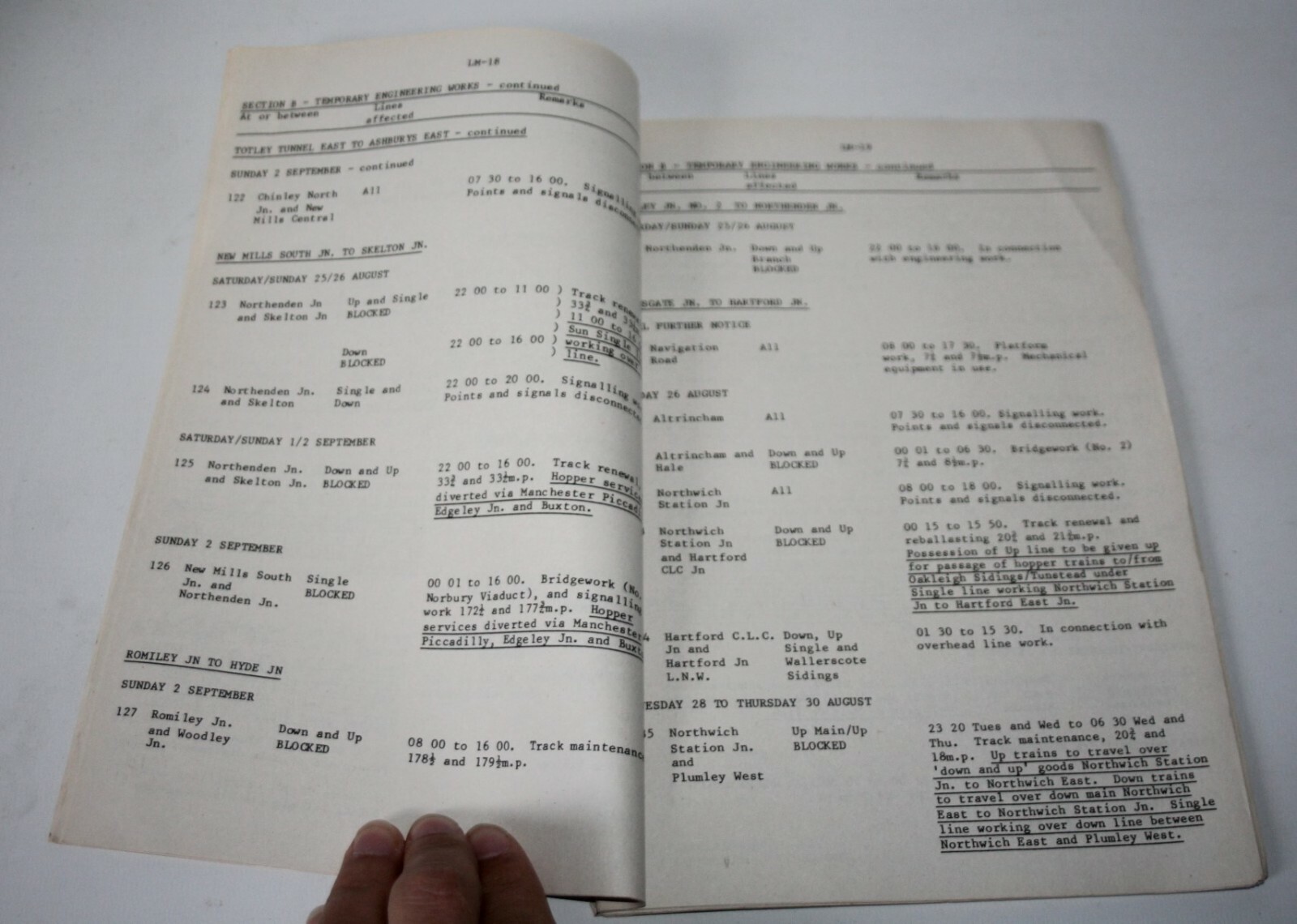 British Rail, Eastern Region - Weekly Operating Notice - August 1984 ...