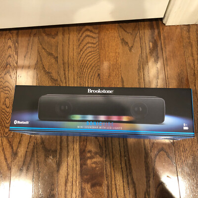 Brookstone 12.5" Bluetooth SonicVibe Mini Soundbar with LED Lights NEW ...