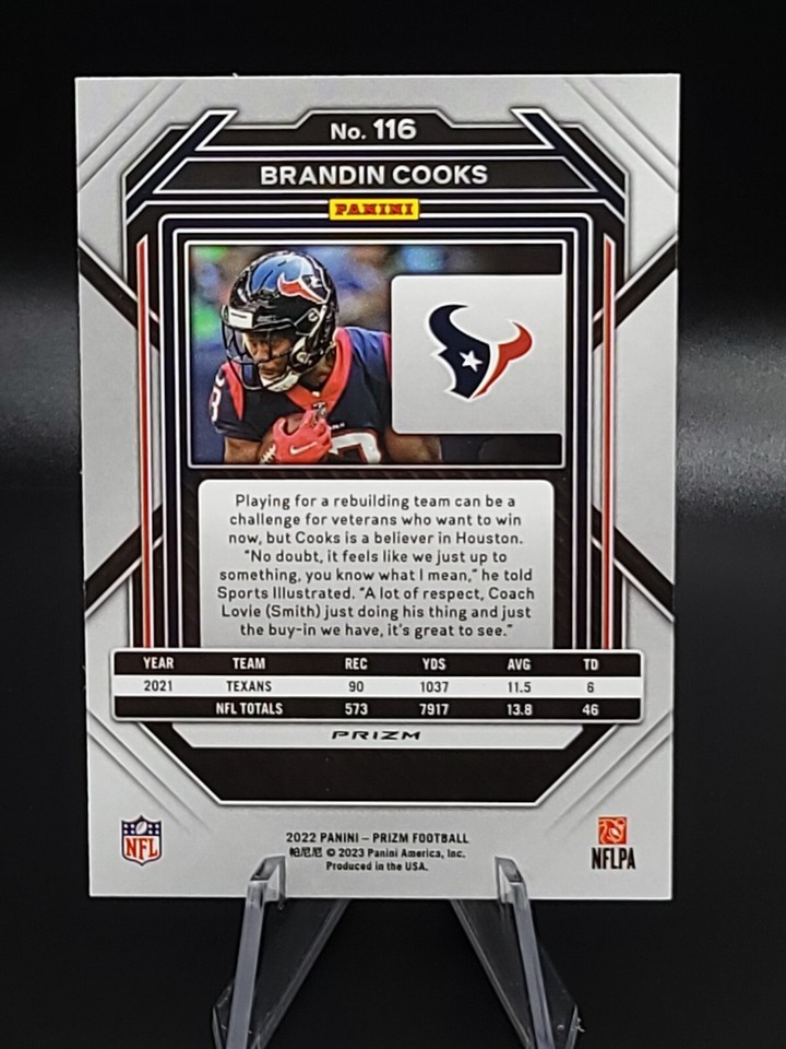 2022 Brandon Cooks Panini Prizm Red White Blue Houston Texans | eBay