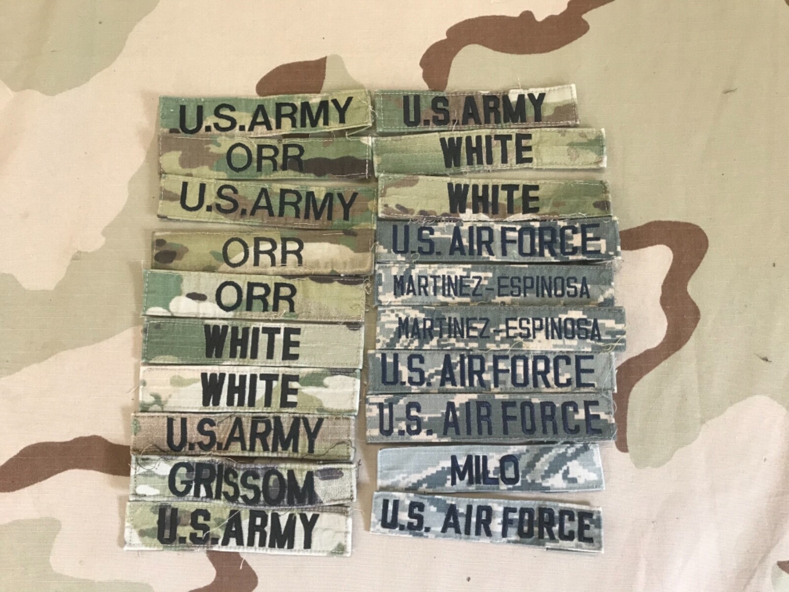 USED SET OF 20 Name Tags OCP Multicam Uniform Shirt ABU CAMO Tapes | eBay
