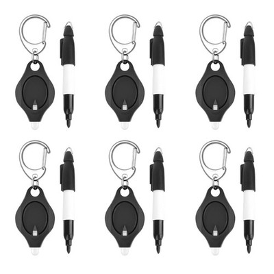 12PCS Mini Keychain Flashlight and Mini Marker Pens, Mini LED Keychain ...