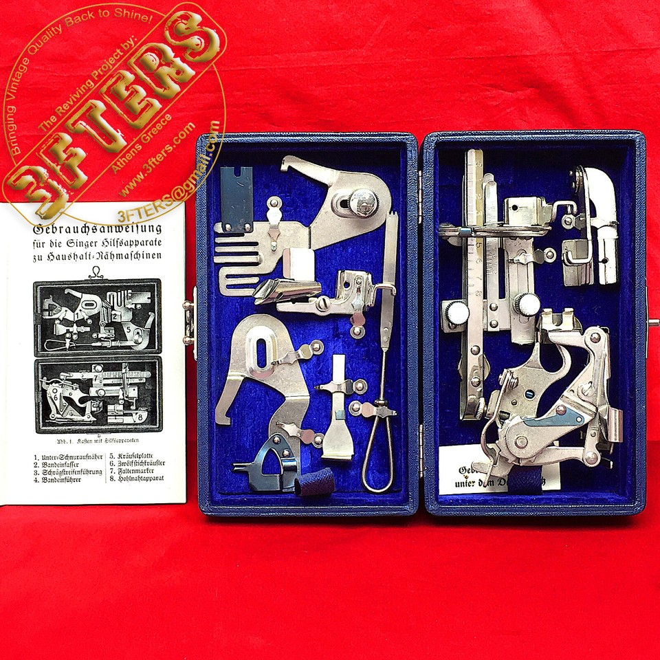SINGER Featherweight 221 222 Attachments Luxury Set Box German ...