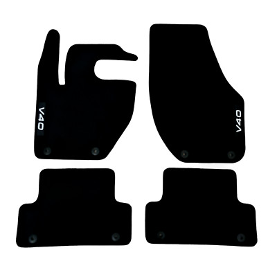 Car Floor Mats For Volvo V40 Waterproof Black Velour Carpet Rugs Auto ...
