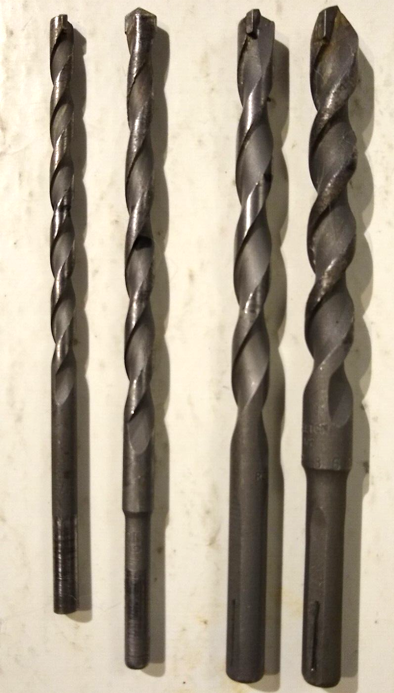 Set of 4 Relton RAM-TIP Percussion Bits - 1/4", 5/16", 3/8", 1/2" x 6 ...