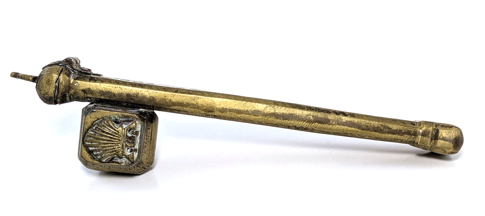 Antique Ottoman Turkish Traveling Scribe Brass Box Quill Pen Inkwell ...