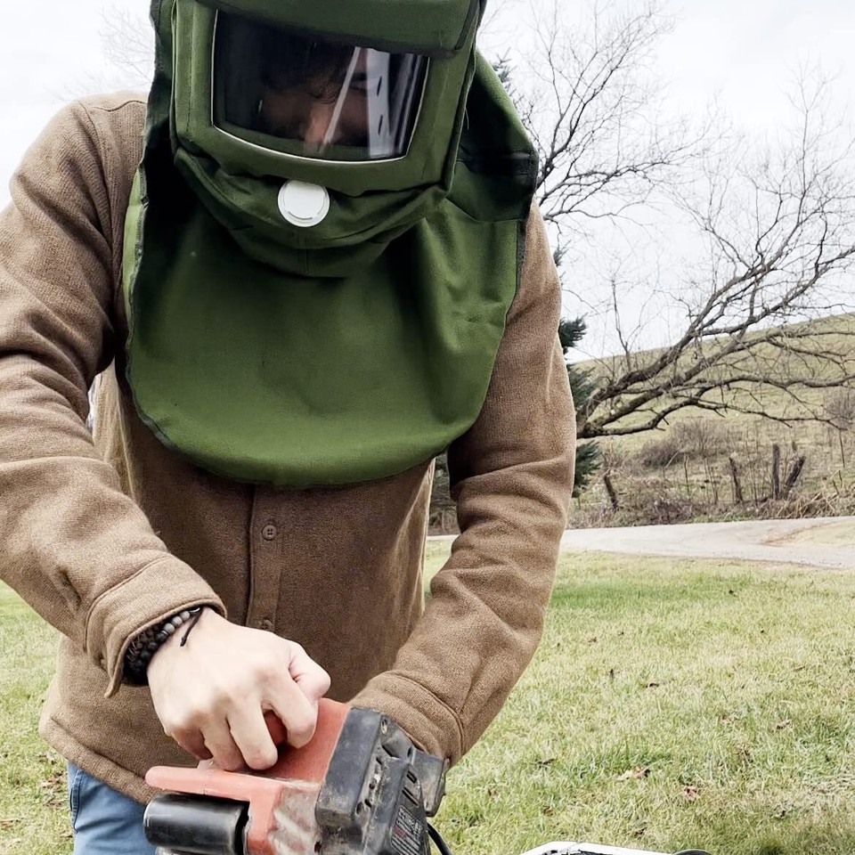 CKLT Sand Blasting Hood Cap, Canvas Shawl Sandblaster Protective Gear ...