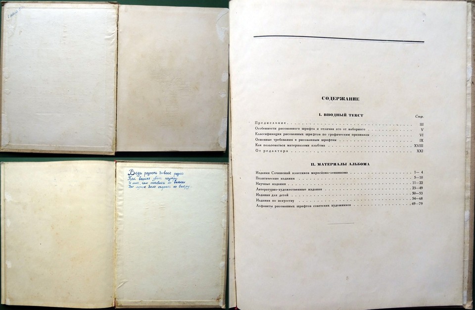 1953 Russian hand-drawn Book Font of Soviet artists Album Lenin Stalin ...