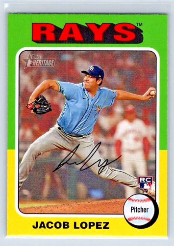 2024 Topps Heritage Baseball - Jacob Lopez - Tampa Bay Rays - RC - #285 ...