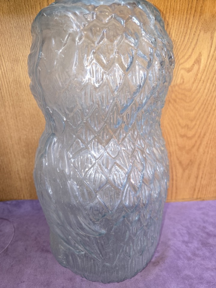 Vintage Glass Owl Jar The Wise Old Owl Large Container No Lid | eBay