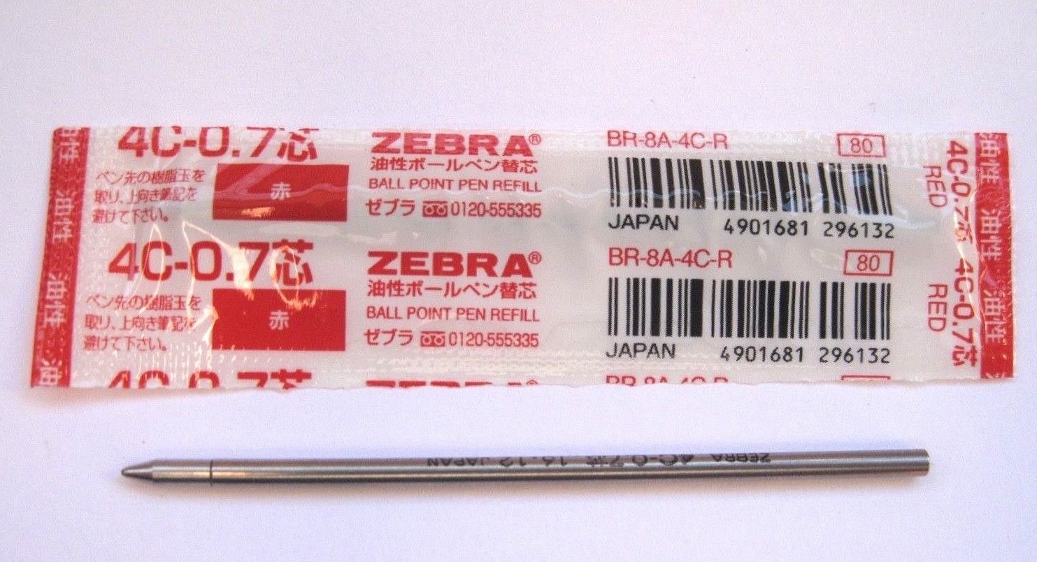 ZEBRA 4C-0.7 SMALL/MINI BALLPOINT PEN REFILL. Telescopic,T3,Mini ...