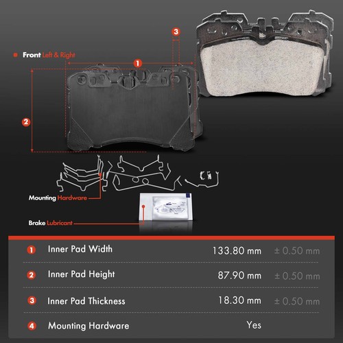 Front Side Ceramic Brake Pads for Lexus LS460 2007-2013 2016-2017 LS500 ...