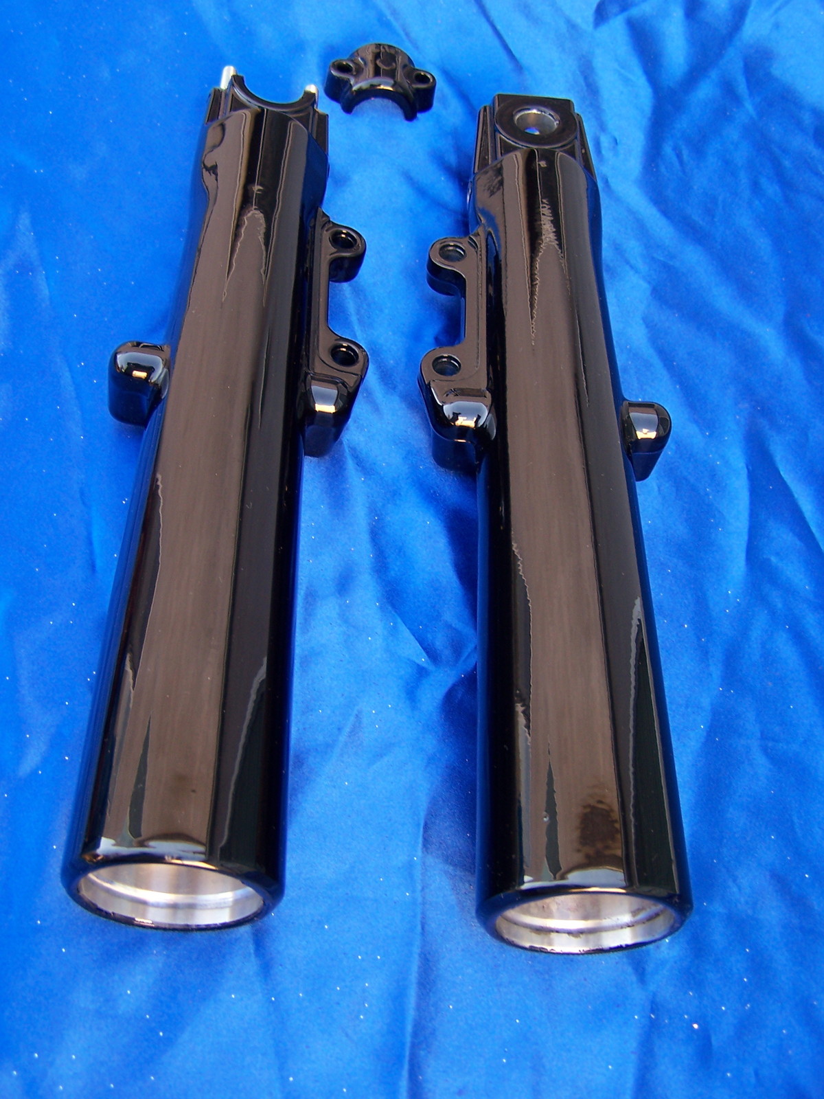 HARLEY TOURING FORK SLIDER LEGS 2000-2013 FLH MODELS GLOSS BLACK ...