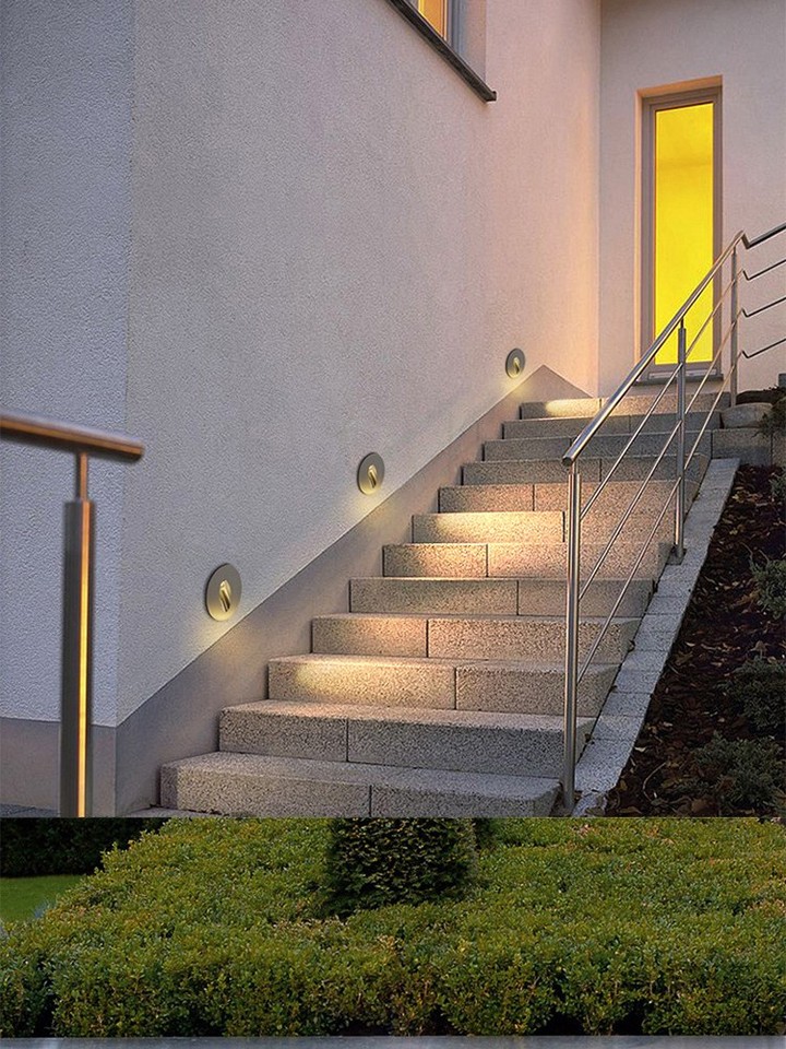LED Outdoor Wall Lamp Waterproof Stage Step Light Junction Box Recessed ...
