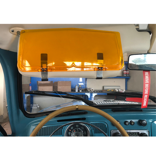 Vintage Clip-On Orange Sun visor pair for VW Super Beetle T1 SAMBA BUS ...