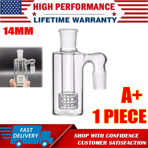 1x 90 ° 14mm Ash Catcher 90 Degree Glass Water Bong Thick Pyrex Glass ...