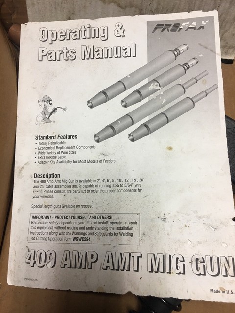 Profax Platinum Series 400 Amp 15' Miller MIG Gun Torch 1/16" for sale ...