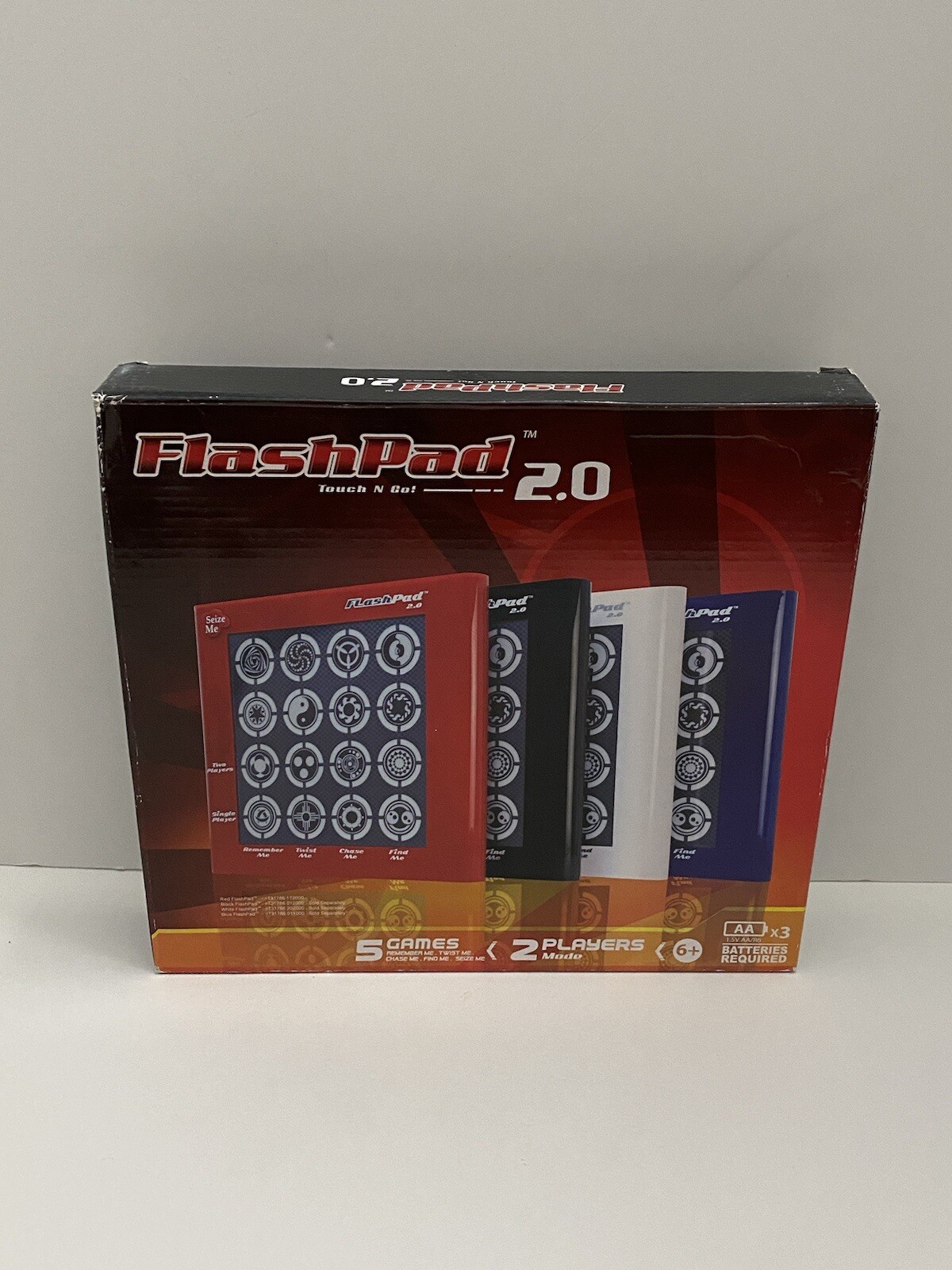 FlashPad 2.0 Touch N Go Electronic Game Red 2 Player Memory Reaction 5 ...