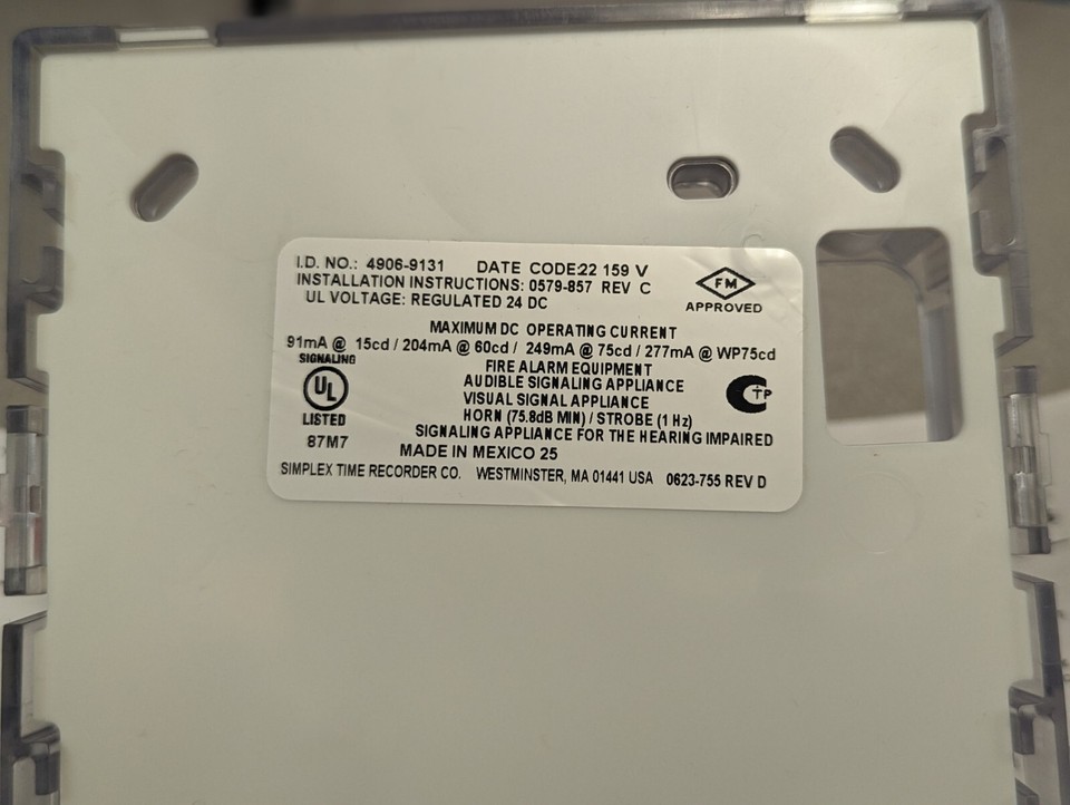 SIMPLEX 4906 TRUEALERT FIRE ALARM STROBES | eBay