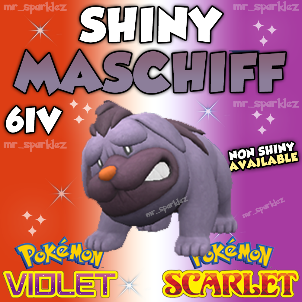 SHINY MASCHIFF 6IV Pokemon Scarlet & Violet | eBay