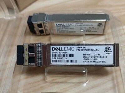 2pcs Dell EMC FTLX8574D3BCL-DL 10GBASE-SR 850nm SFP+ Dell P/N 0C5RNH ...