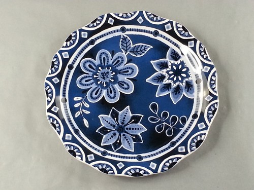 Pier 1 One Indigo Floral Scalloped 11 Inch Charger Plate Bluecwhite ...