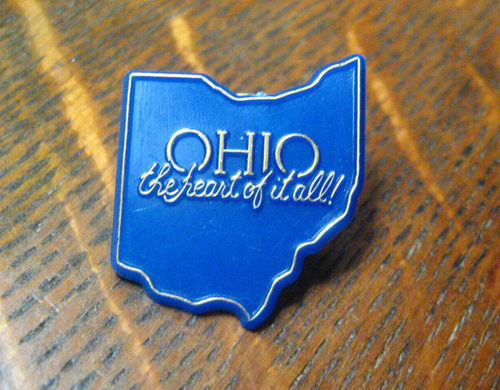 Ohio The Heart Of It All! Vintage Lapel Pin - Buckeye State Map ...