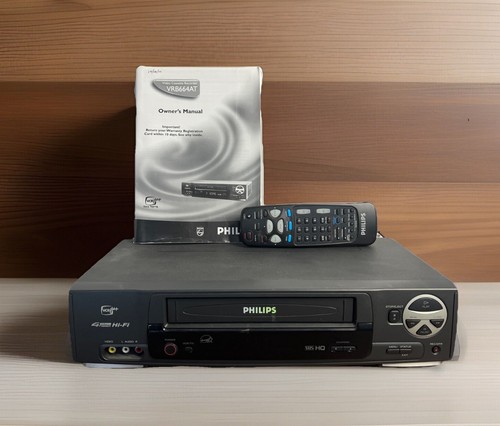 Philips VRB665 4 Head HiFi VCR Plus VHS Tape Player VCR Remote Manual ...