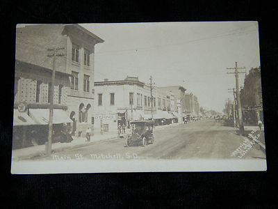 1908 MITCHELL S.D. SOUTH DAKOTA MAIN STREET REAL PHOTO POST CARD ...