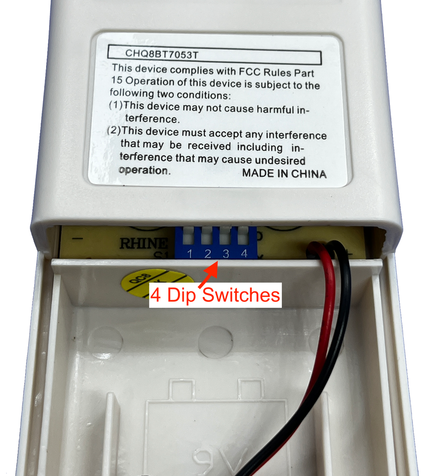CHQ8BT7053T Ceiling Fan Remote Control 4 DIP SWITCHES with Wall Holder ...