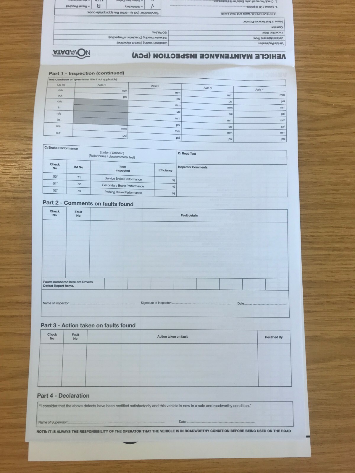 100 page PCV PSV Bus Coach Maintenance Inspection Pad DVSA VOSA | eBay