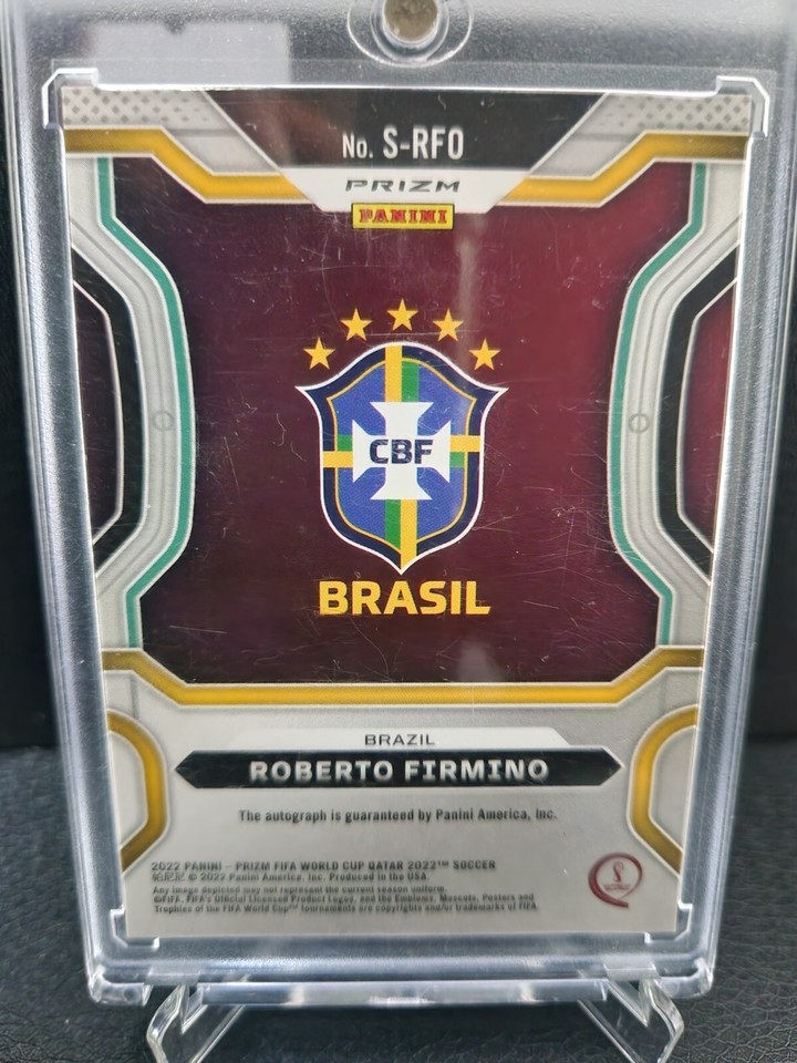 2022 Panini Prizm Fifa World Cup Refractor ROBERTO FIRMINO Autograph ...