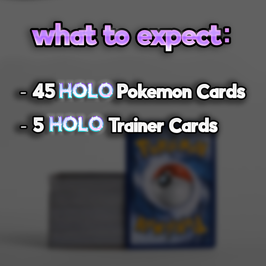 50 Holo Pokemon Cards Bulk Pack - Shiny Foil Holo Cards No Duplicates ...