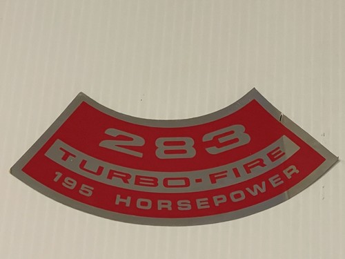 OER Air Cleaner Decal Turbo-Fire 283/195 HP Camaro Nova Chevelle Impala ...